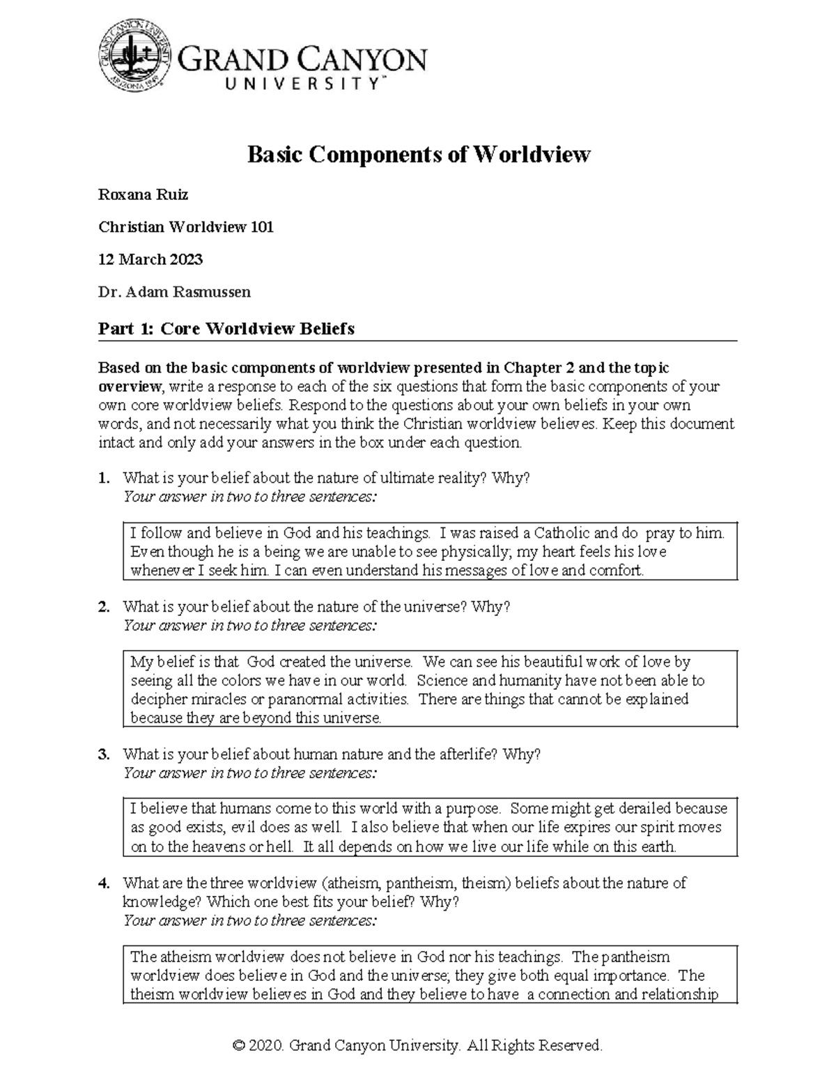 CWV 101 301 RS T1Basic Components Of Worldview - Basic Components of ...