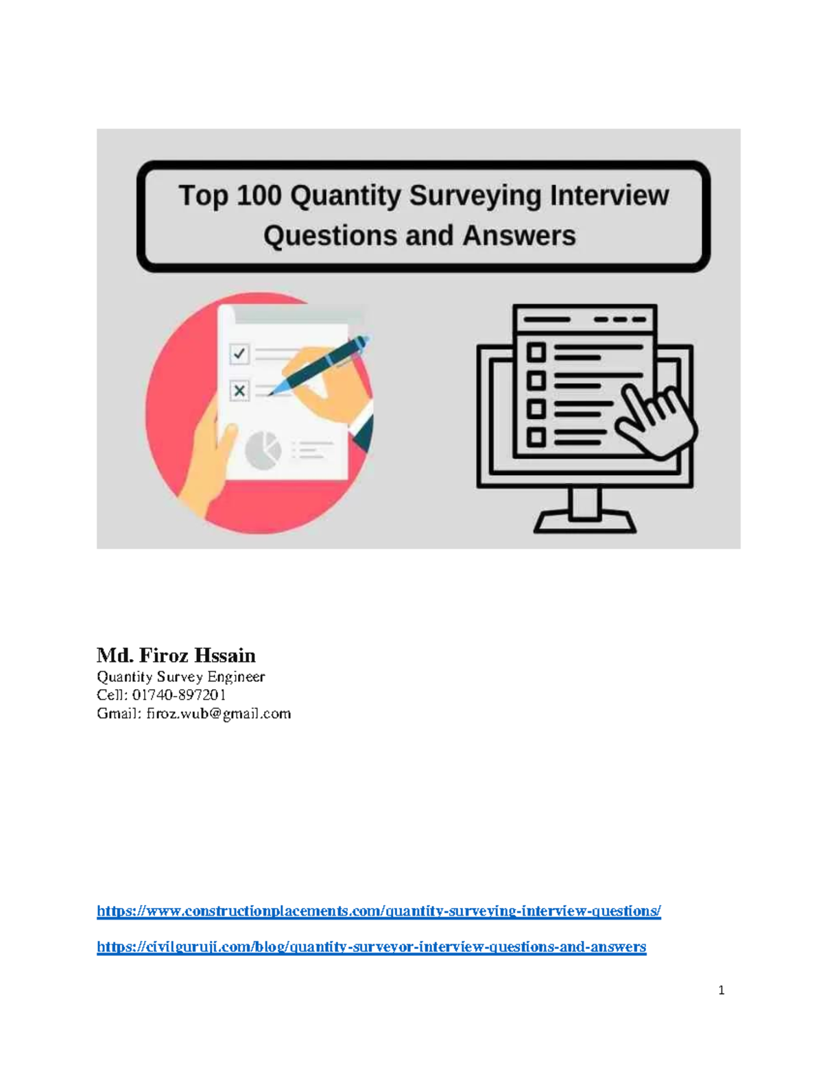 Top 100 Quantity Surveying Interview Questions - Course Code: 230619 ...