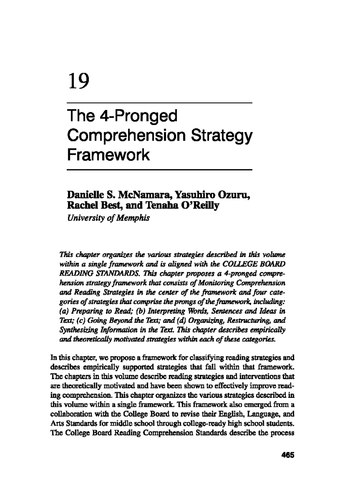 19. The 4-Pronged Comprehension Strategy Framework: Insights and ...