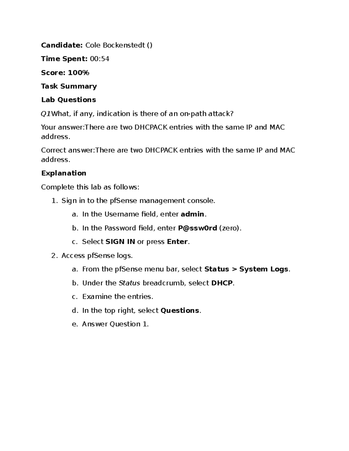 8.4.7 Lab: Analyzing Event Logs for On-Path Attacks in pfSense - Studocu