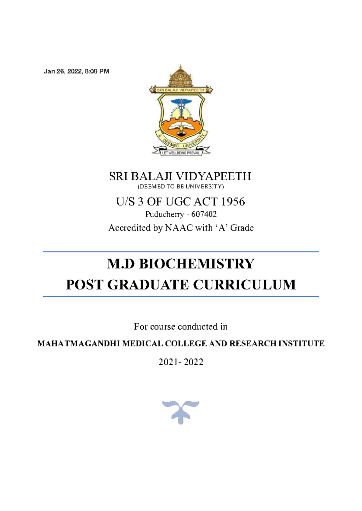 MD Biochemistry Curriculum Overview - SBV 2022 - Studocu