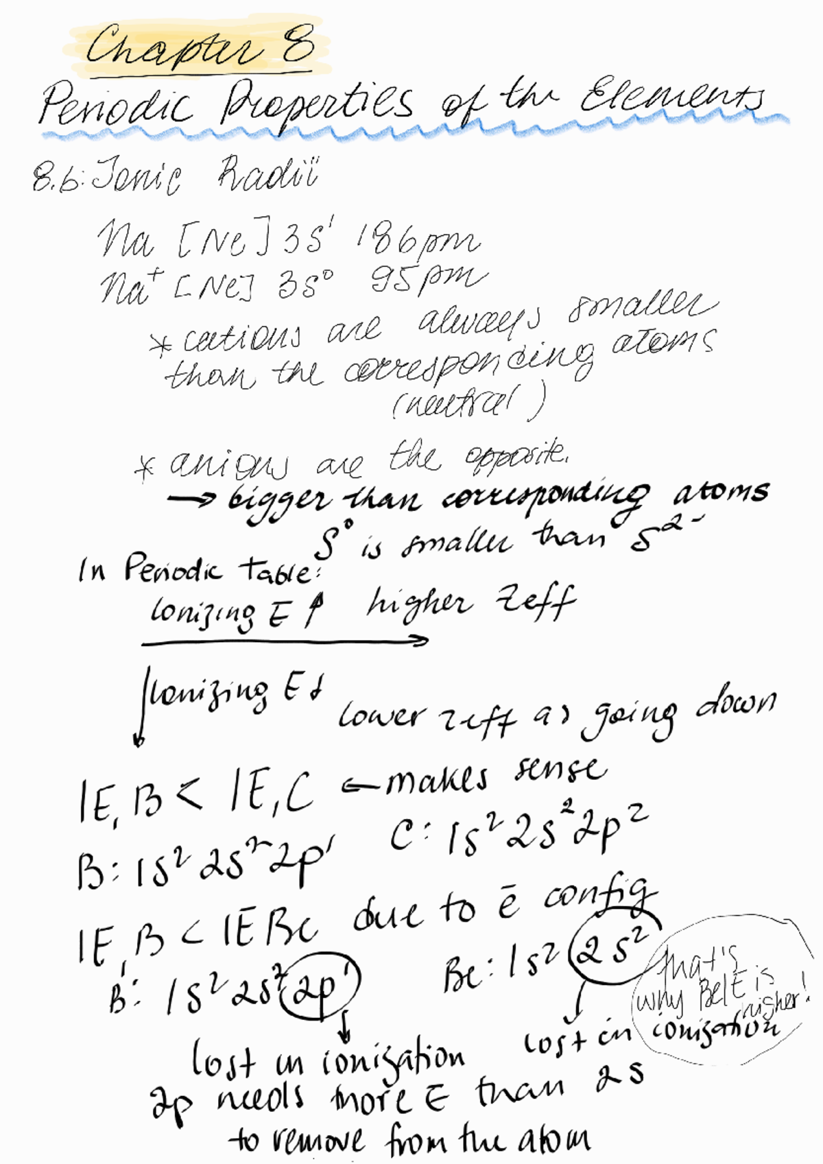 Chapter 8: Periodic Properties & Ionic Bonding - Chem 1A Notes - Studocu
