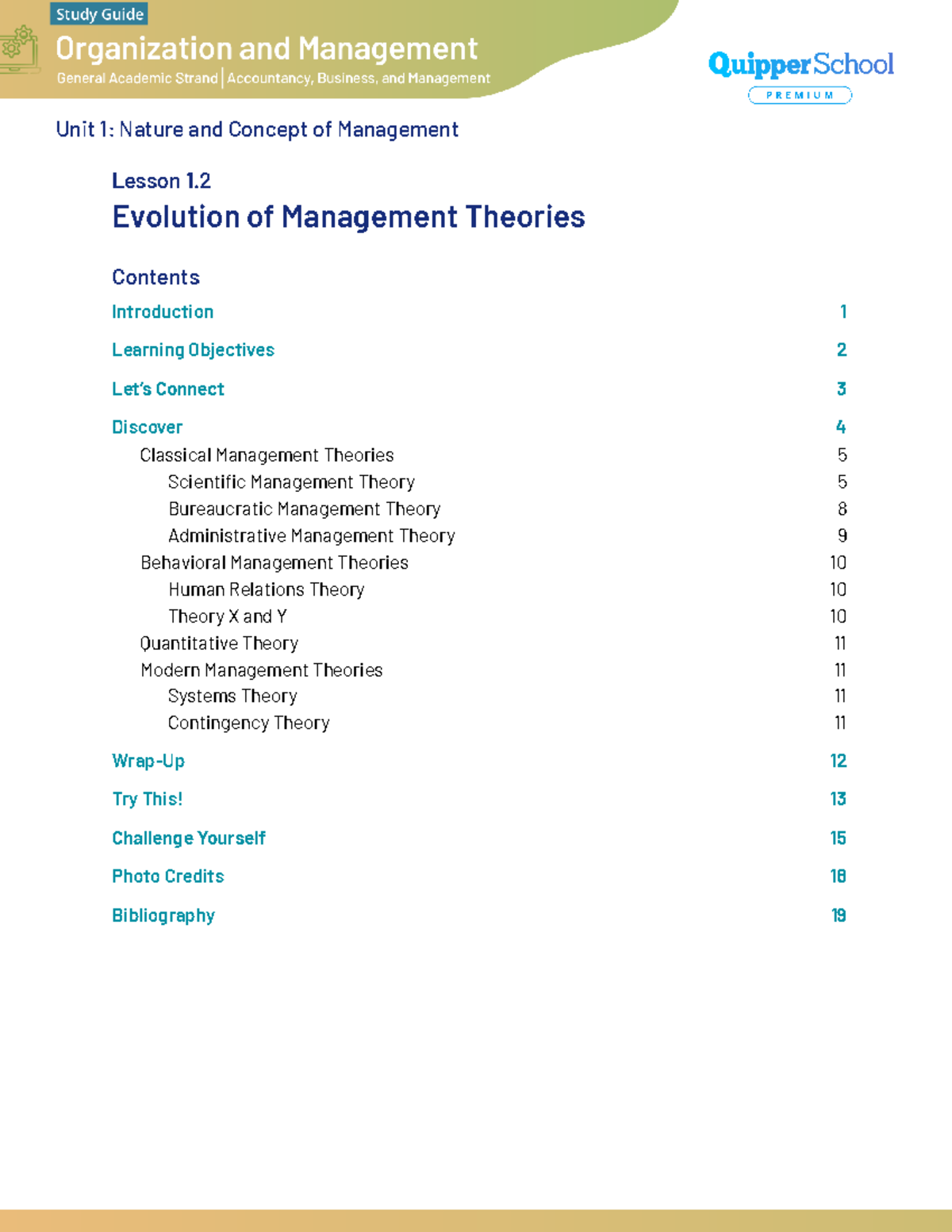 Lesson 1(Evolution of Management Theories) - Evolution of Management Theories Lesson 1 ...