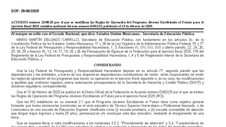 Modificación de Reglas de Operación del Programa JEF 2025 - Studocu