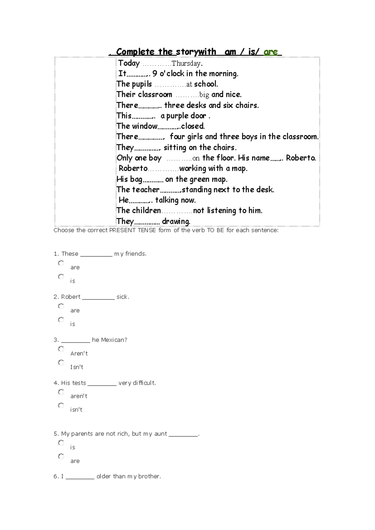 English Grammar Practice: Present Tense & Plural Forms - Studocu