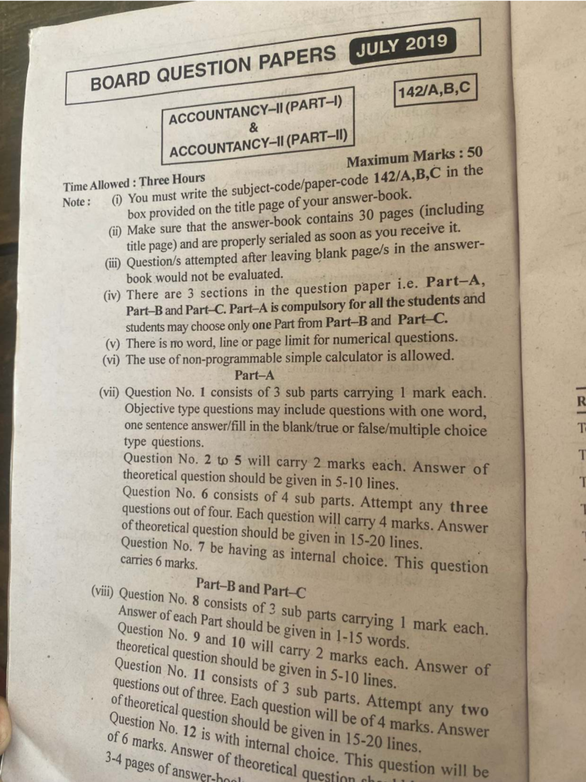 BOARD QUESTION PAPERS JULY 2019 - Past Year Exam Questions - Studocu