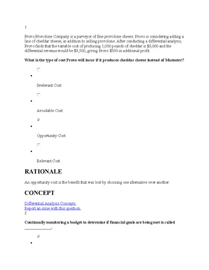 Managerial Accounting Final Exam Review: Key Concepts & Questions - Studocu