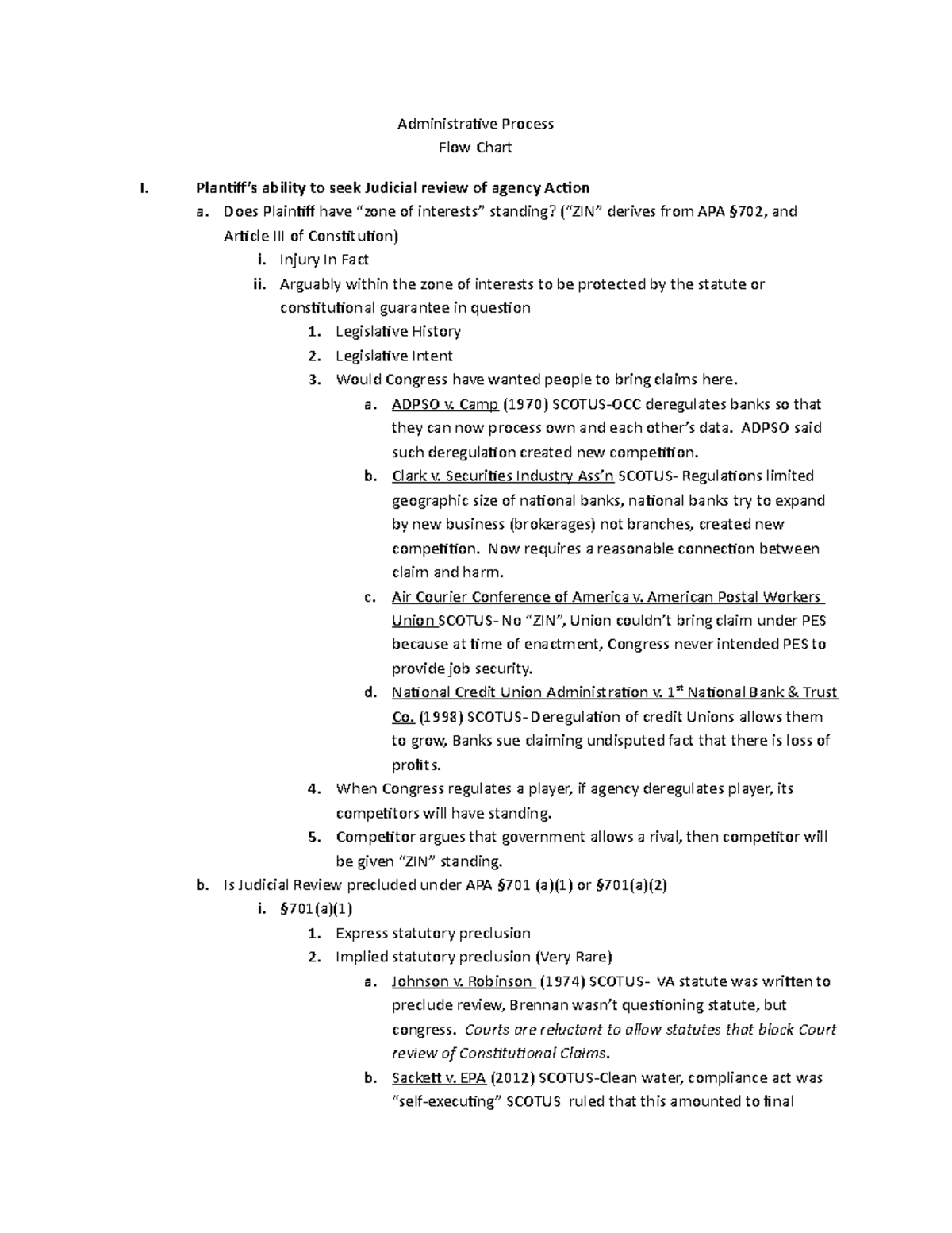 Administrative Law Outline: Key Concepts & Judicial Review Basics - Studocu