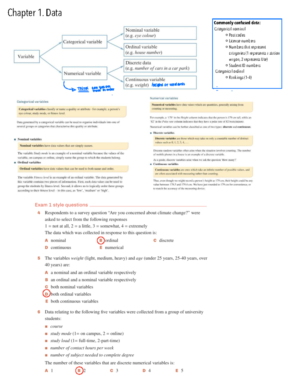 Chapter 1: Data Analysis and Frequency Tables (Course Code) - Studocu