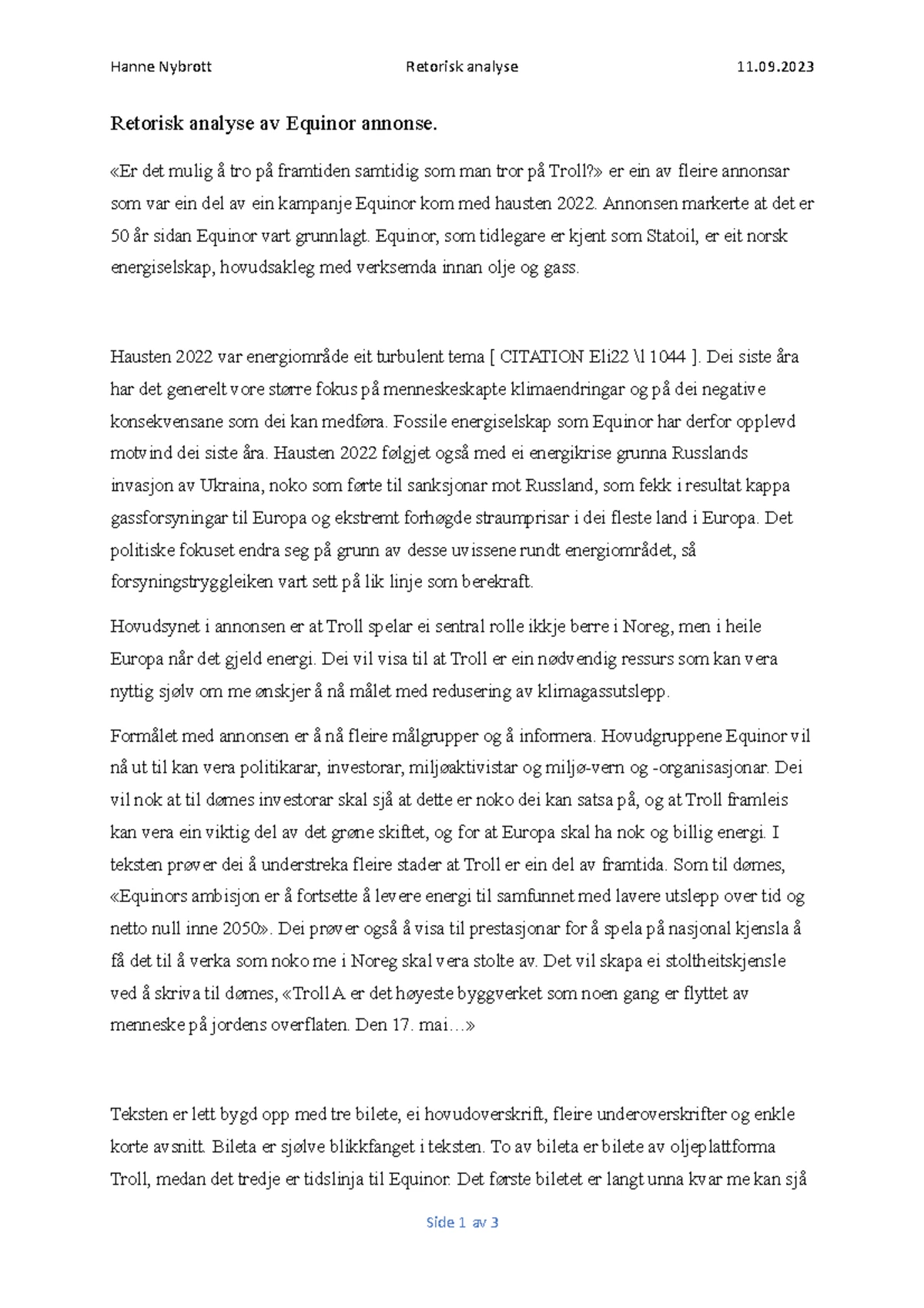 Diktanalyse av «Det tornede tre» - SELMA MARIELLE - Studocu