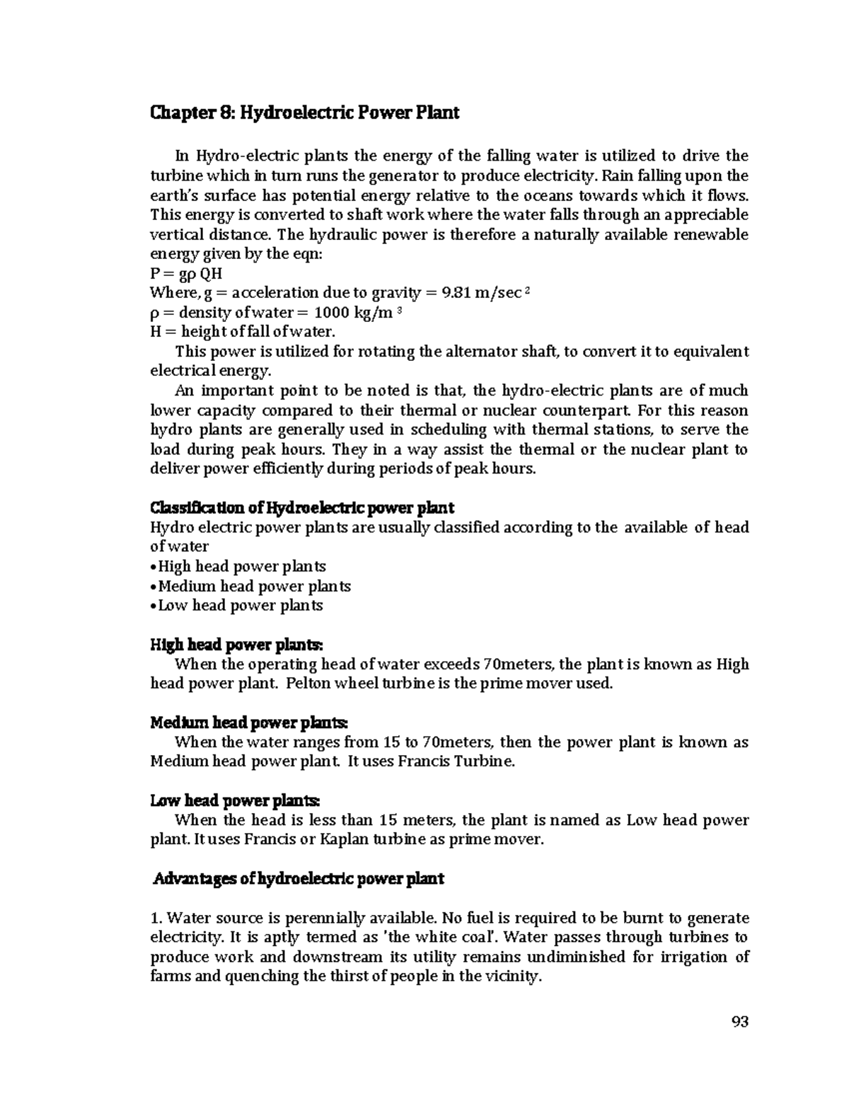 Chapter 9: Hydroelectric Power Plants - Principles & Classifications ...
