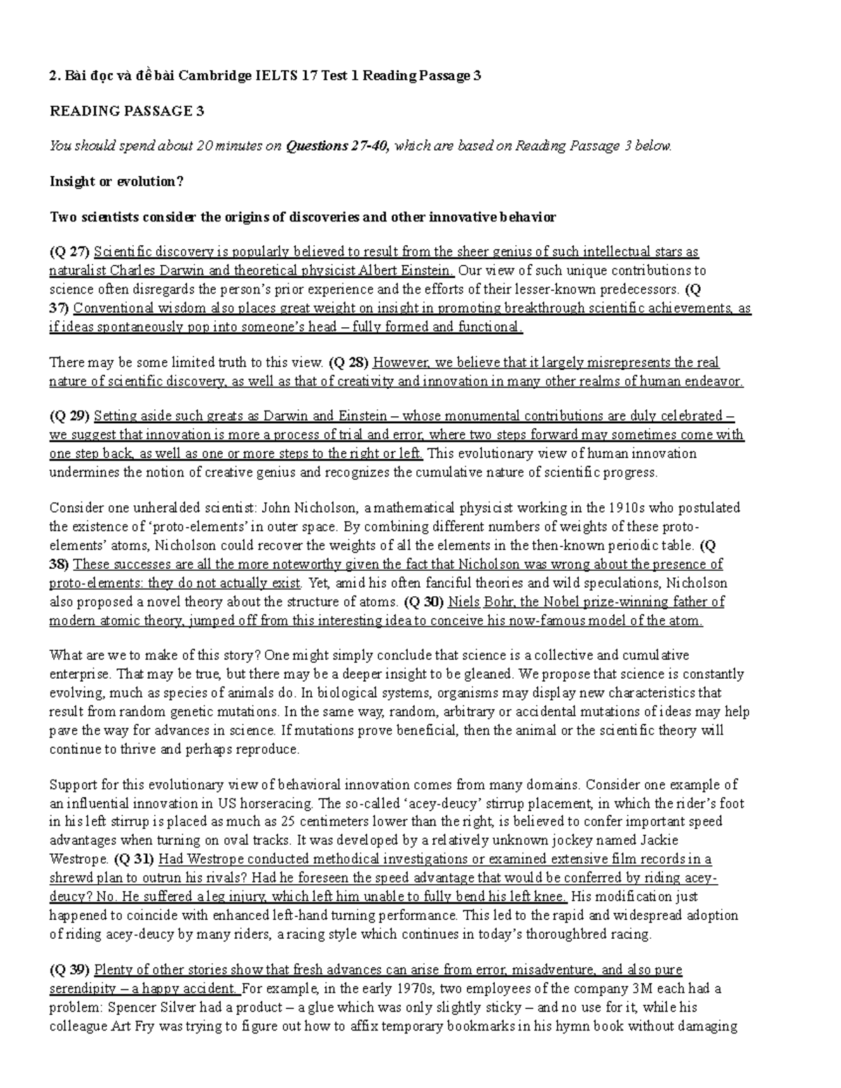 Cambridge IELTS 17 Test 1 Reading Passage 3 Analysis and Insights - Studocu