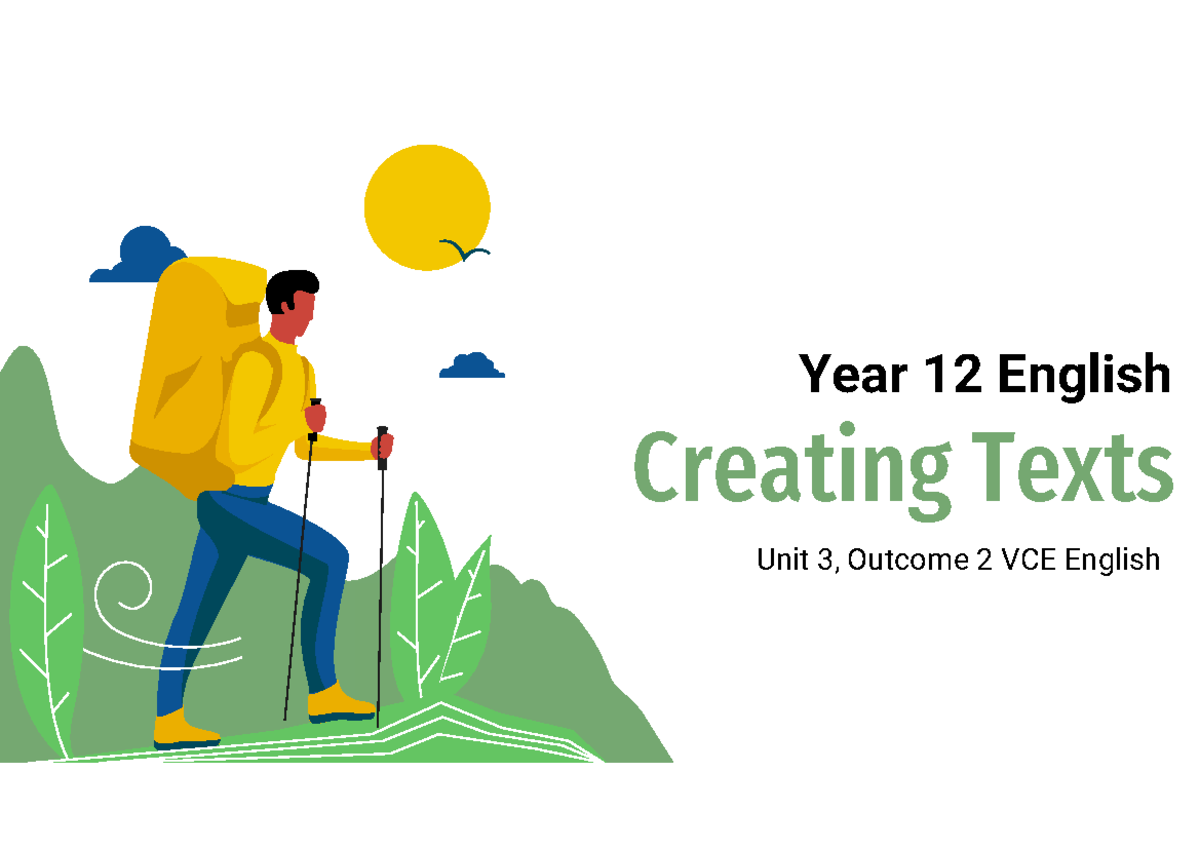 Creating Texts Unit 3: Exploring Personal Journeys in VCE English - Studocu