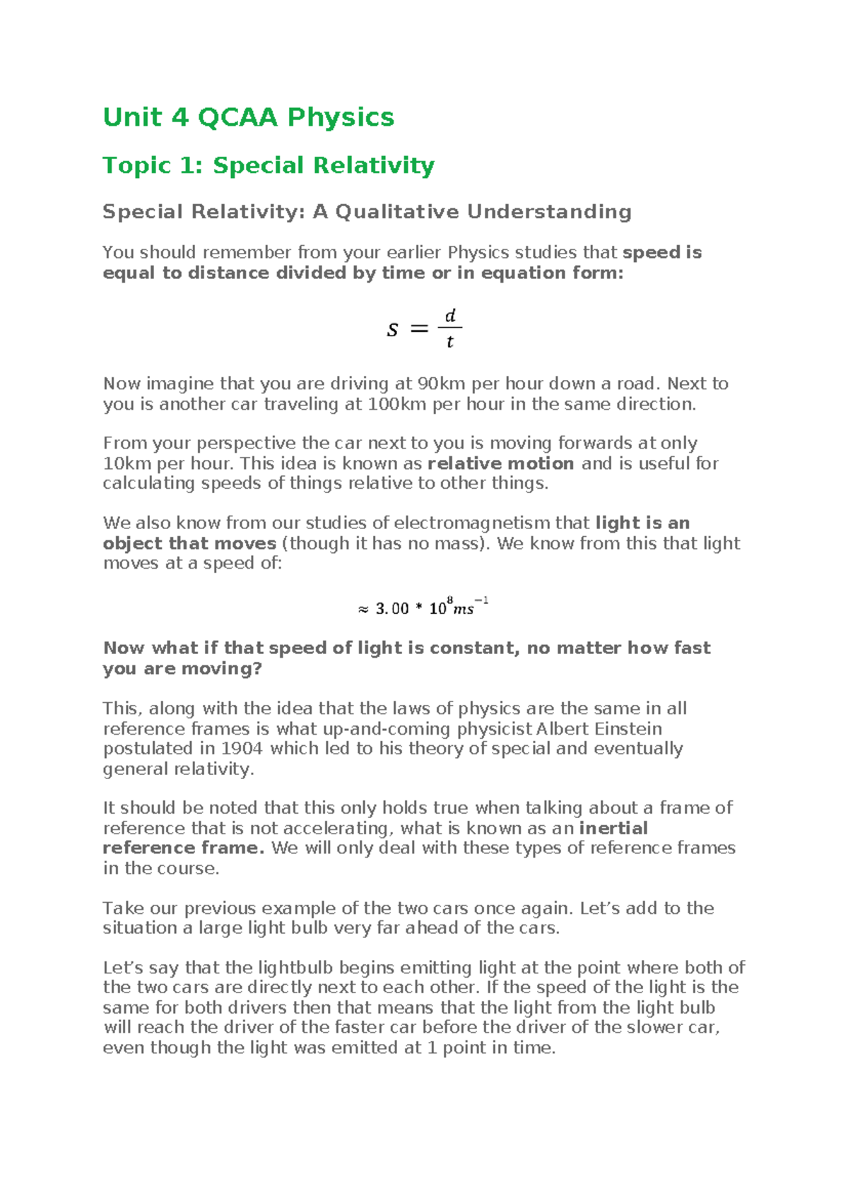 Unit 4 QCAA Physics: Special Relativity and Quantum Theory Insights ...