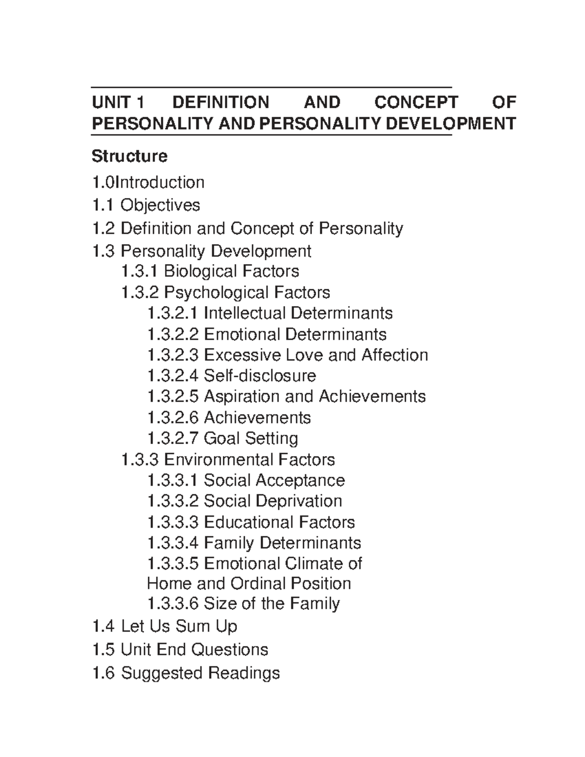 Personality AND Personality Development - UNIT 1 DEFINITION AND CONCEPT ...