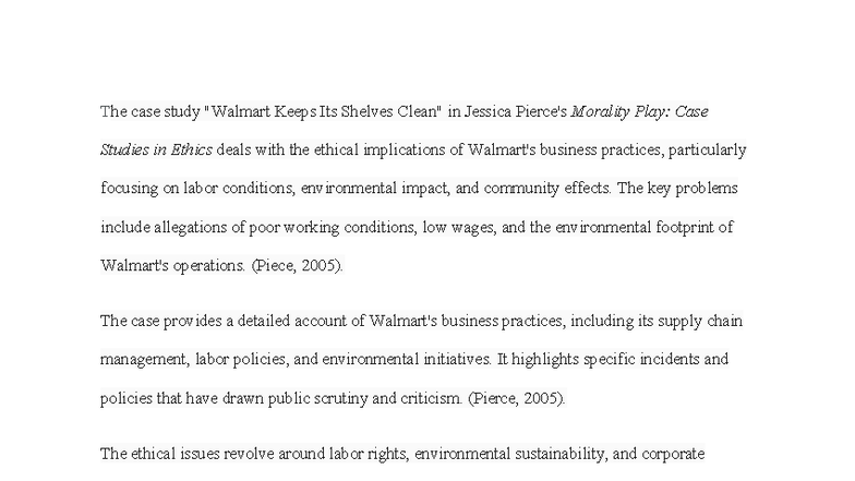 Phil 260 Case Study: Ethical Implications of Walmart's Practices - Studocu