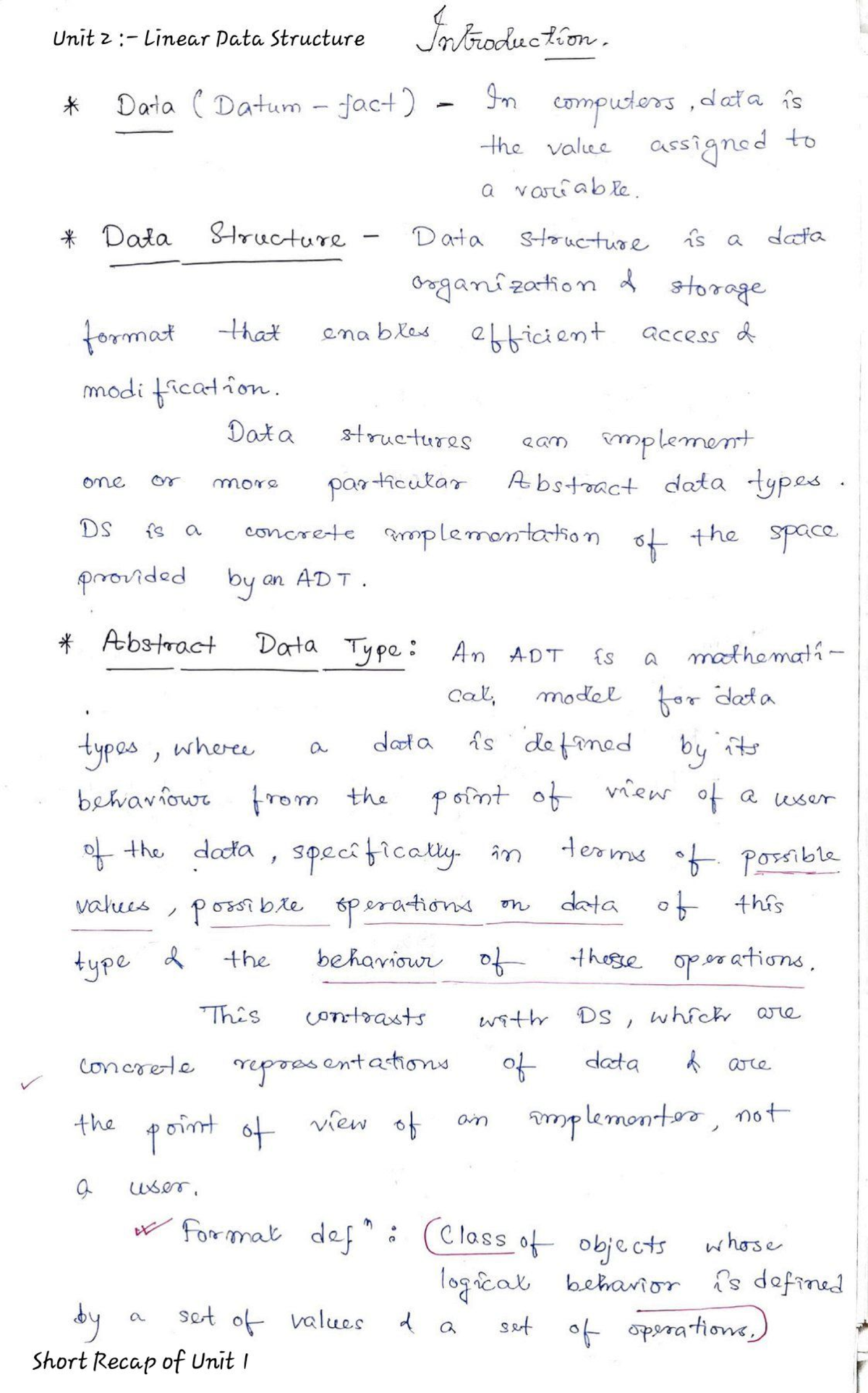 DSA 2: Linear Data Structures Overview and Operations - Studocu