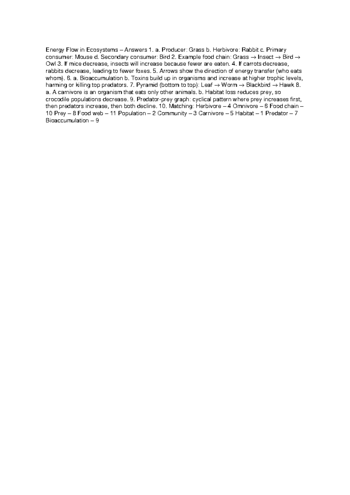 Energy Ecosystem Worksheet Answers (ECO 101) - Studocu