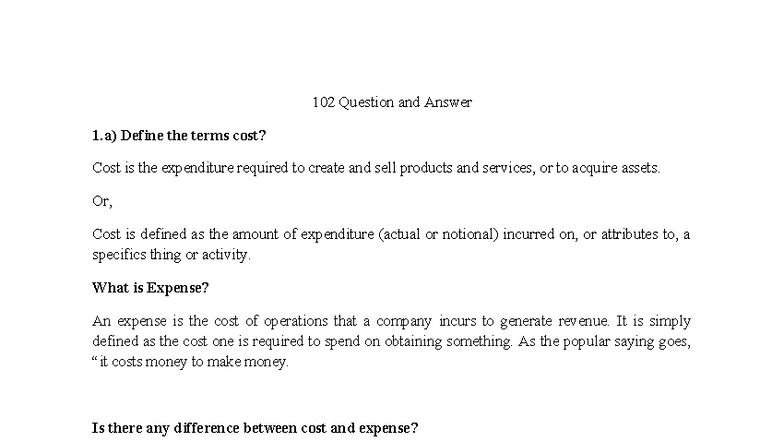 Cost Accounting Overview: Key Concepts and Differences (Course Code ...