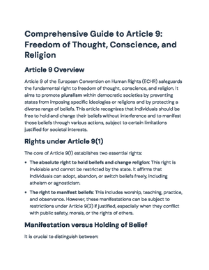 Article 3 ECHR: Understanding the Absolute Prohibition of Torture - Studocu