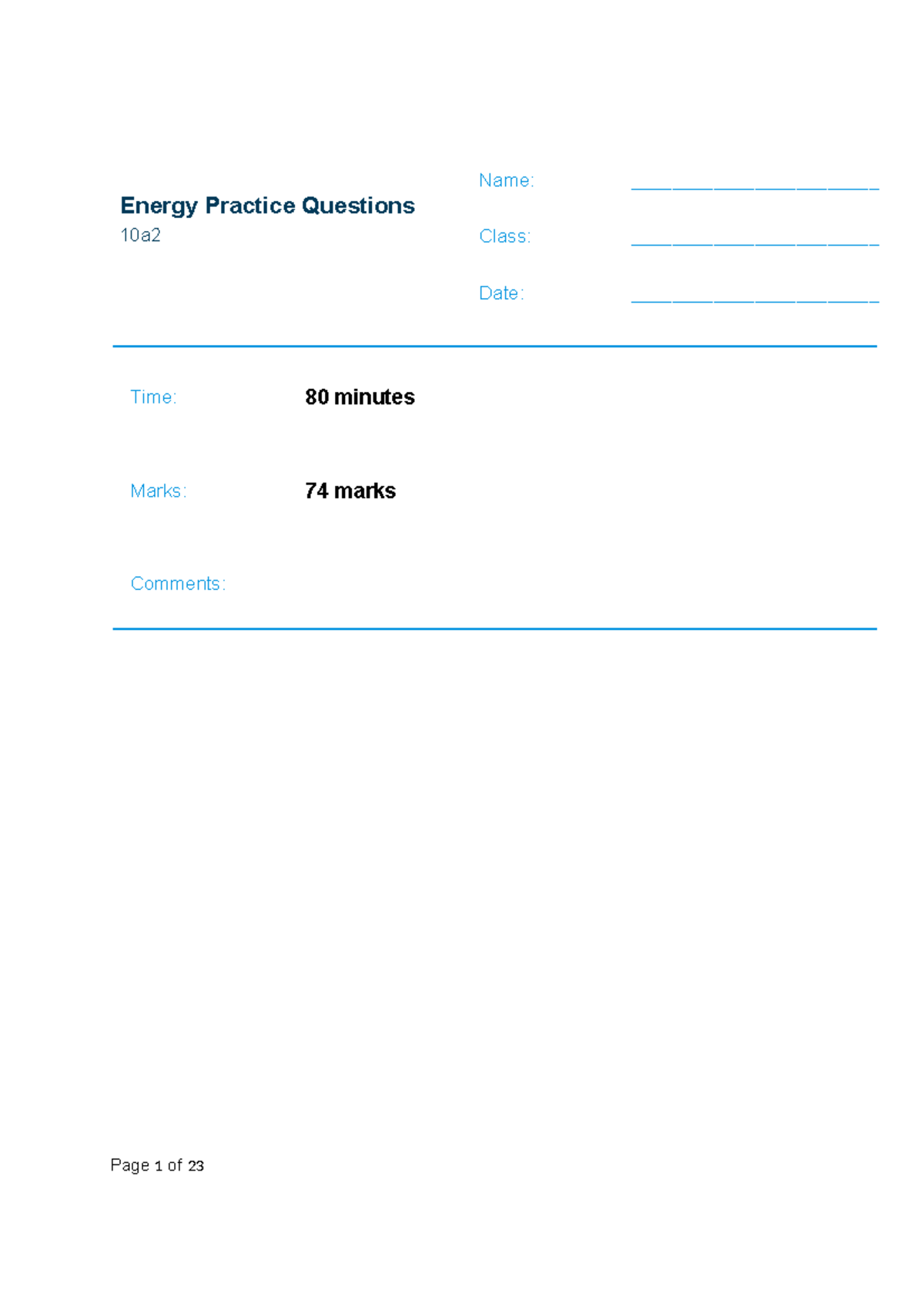Energy Practice Questions 10A2: Understanding Power and Efficiency ...