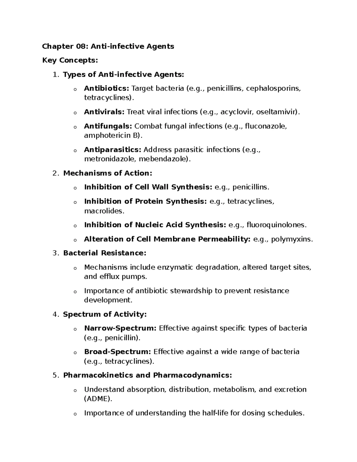 Chapter 9 Antibiotics Study Guide (Pharm 101) - Studocu