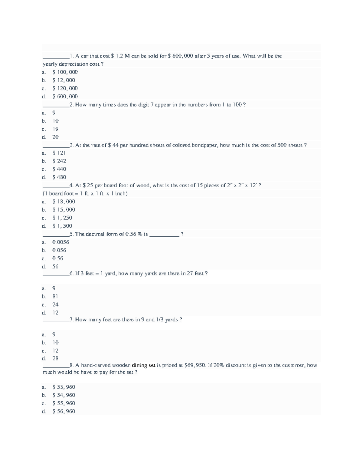 Numerical Reasoning Practice (255 Qs & As) - Course Code: 10 - Studocu