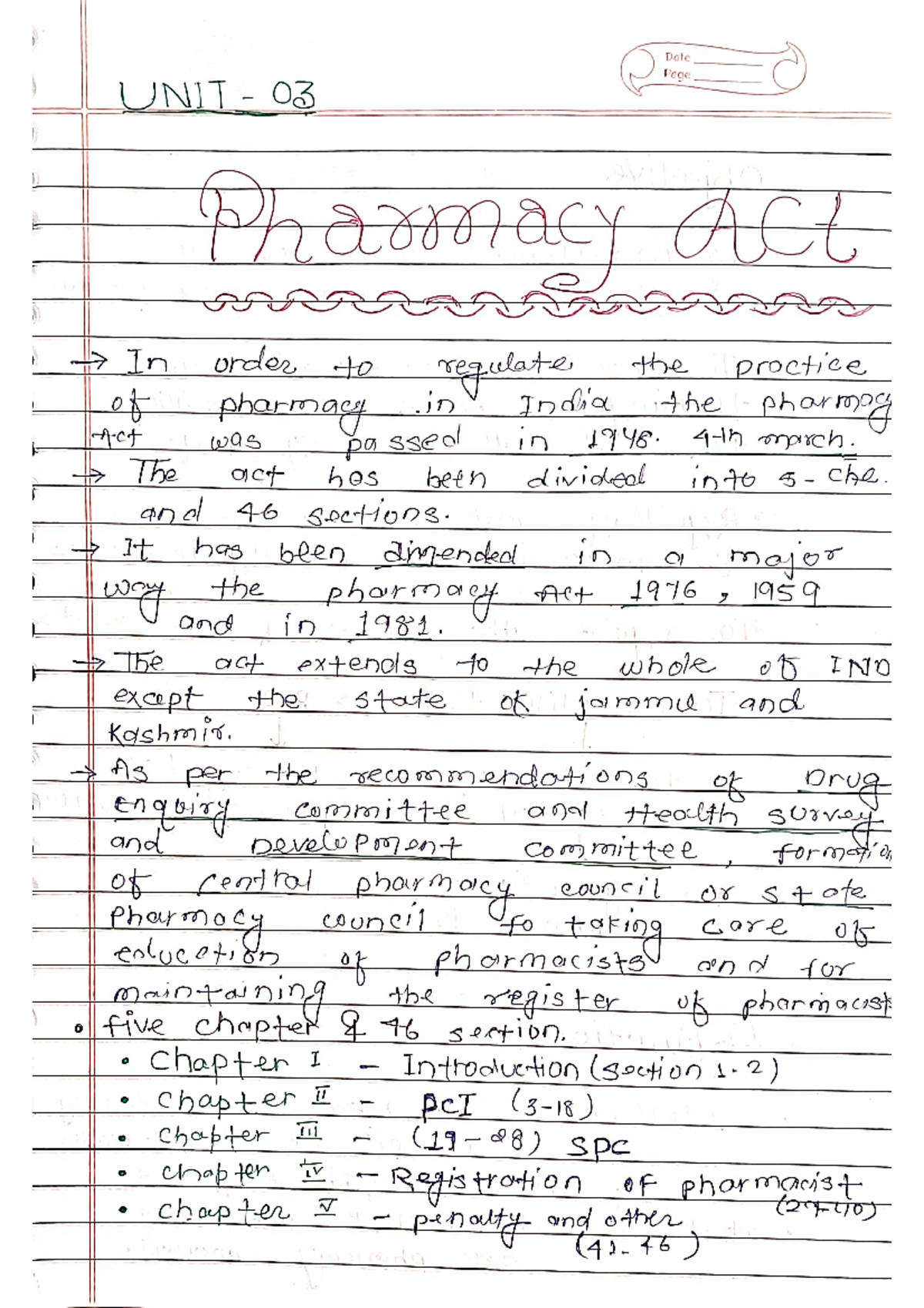 Pharmacy Act 1948: Regulation and Structure in India (JUR 03) - Studocu