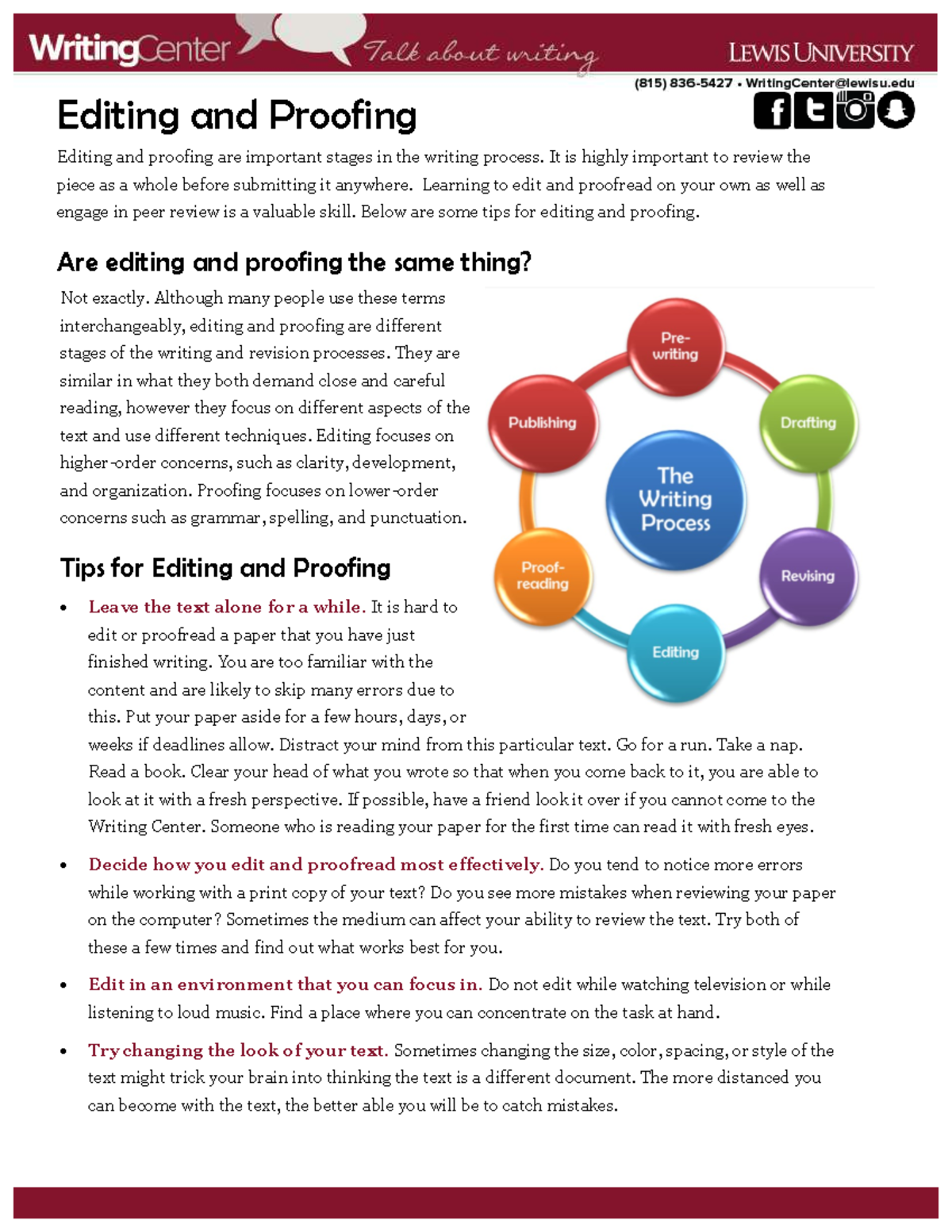 Editing and Proofing Tips for Effective Writing Process - Studocu