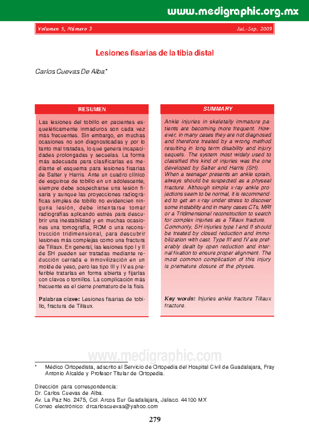 Lesiones Fisarias de la Tibia Distal en Pacientes Esqueléticamente ...