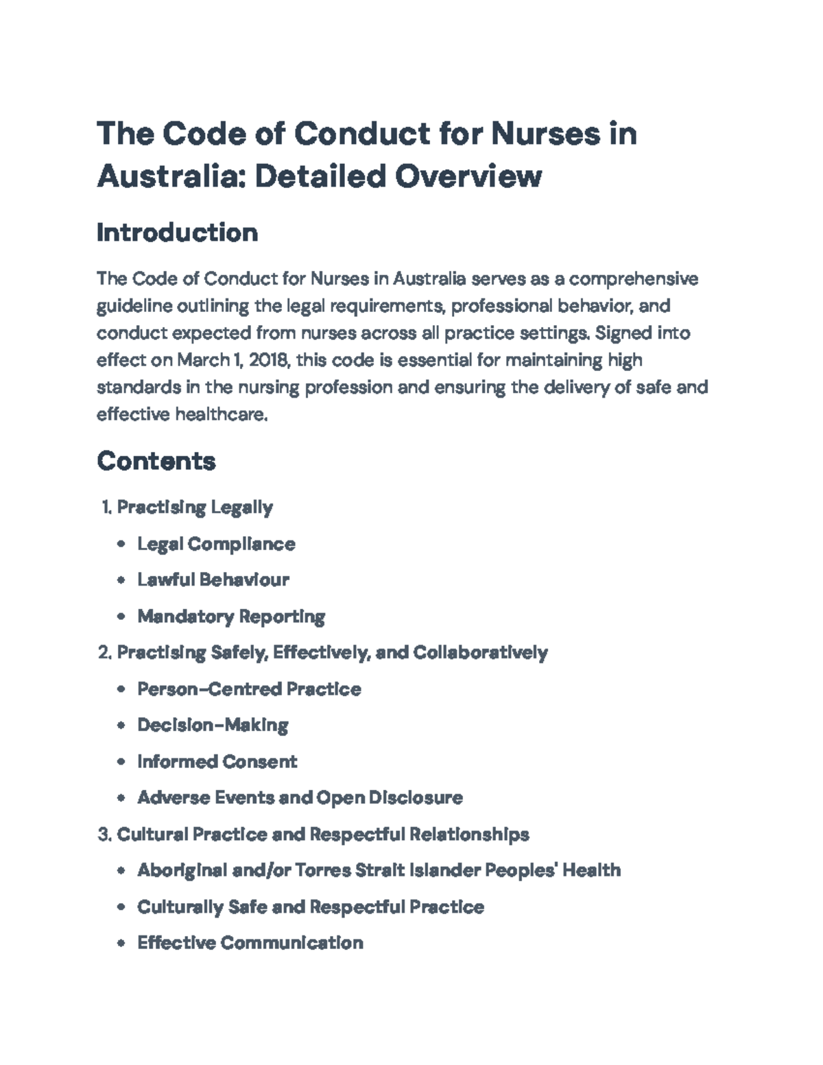 The Code of Conduct for Nurses in Australia: Comprehensive Overview ...