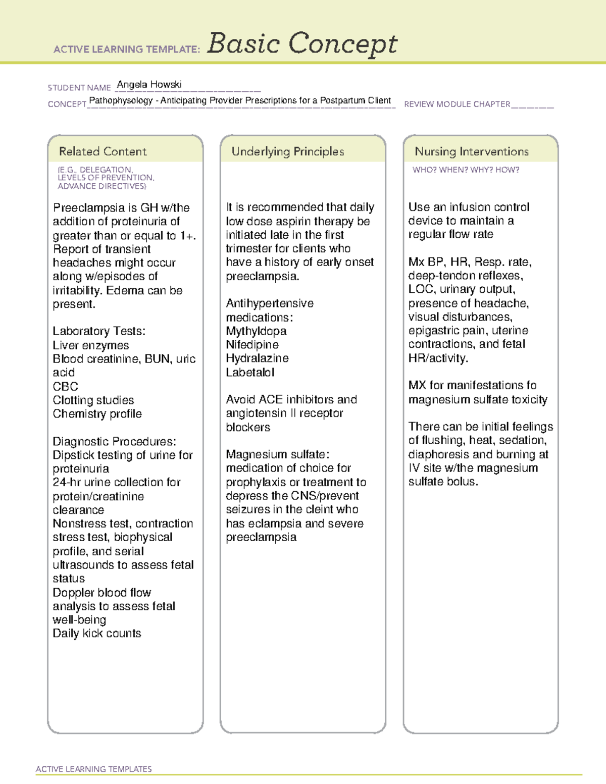 Remediation B Template Pathophysology - Anticipating Provider ...