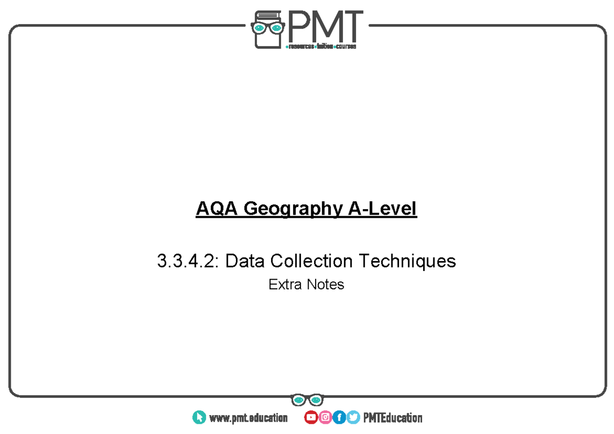 AQA Geography NEA Data Collection Techniques Notes - Studocu