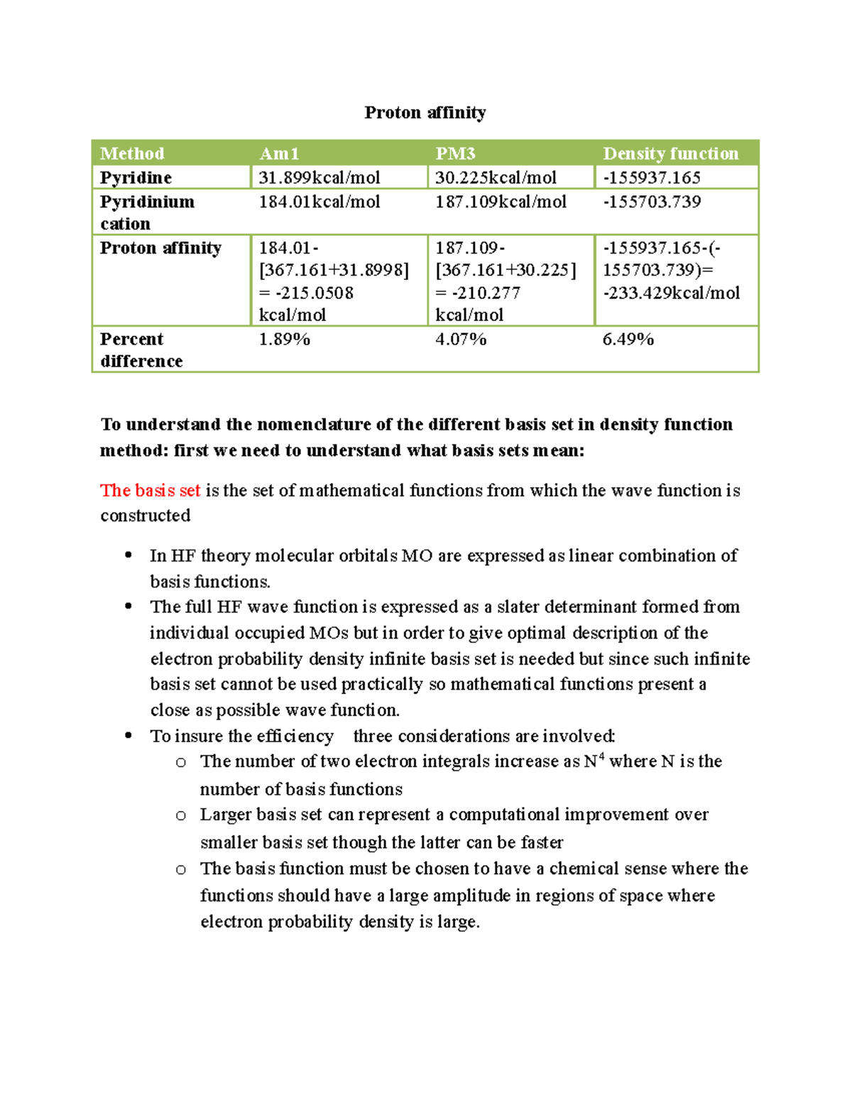 PCH-2023 Exercise 1: AM1 Method for Pyridine Proton Affinity Analysis ...