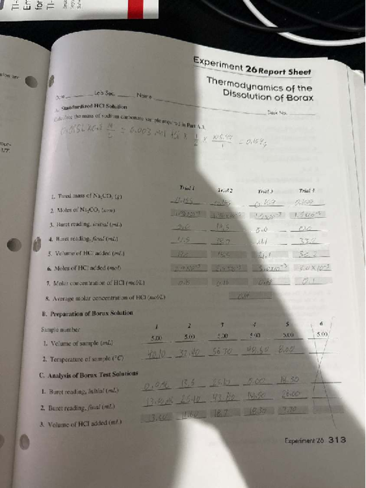 Experiment 26: Thermodynamics of Borax Dissolution Lab Report - Studocu