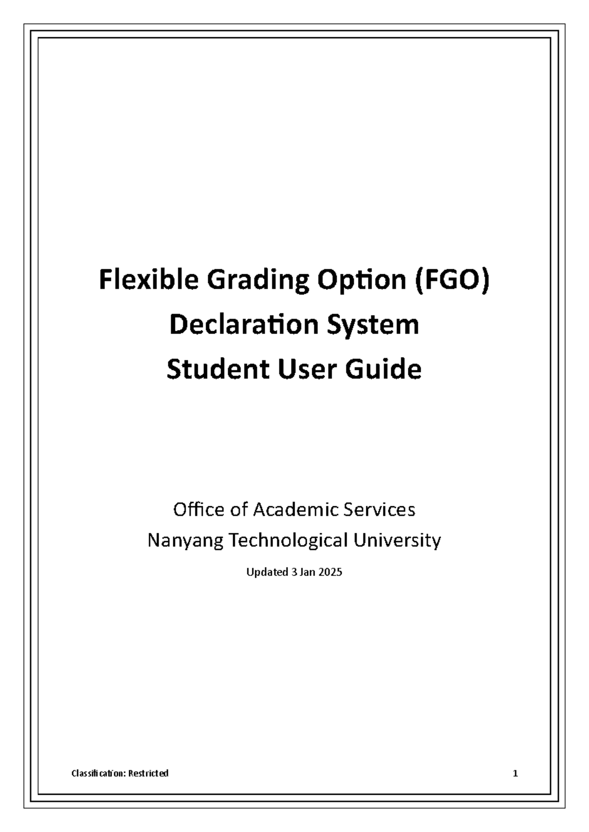 FGO Declaration System User Guide for NTU Students - Studocu