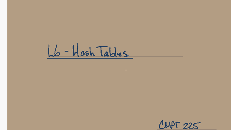 Hashing Concepts and Techniques - CMPT 225 Spring 2025 Lecture 1 - Studocu