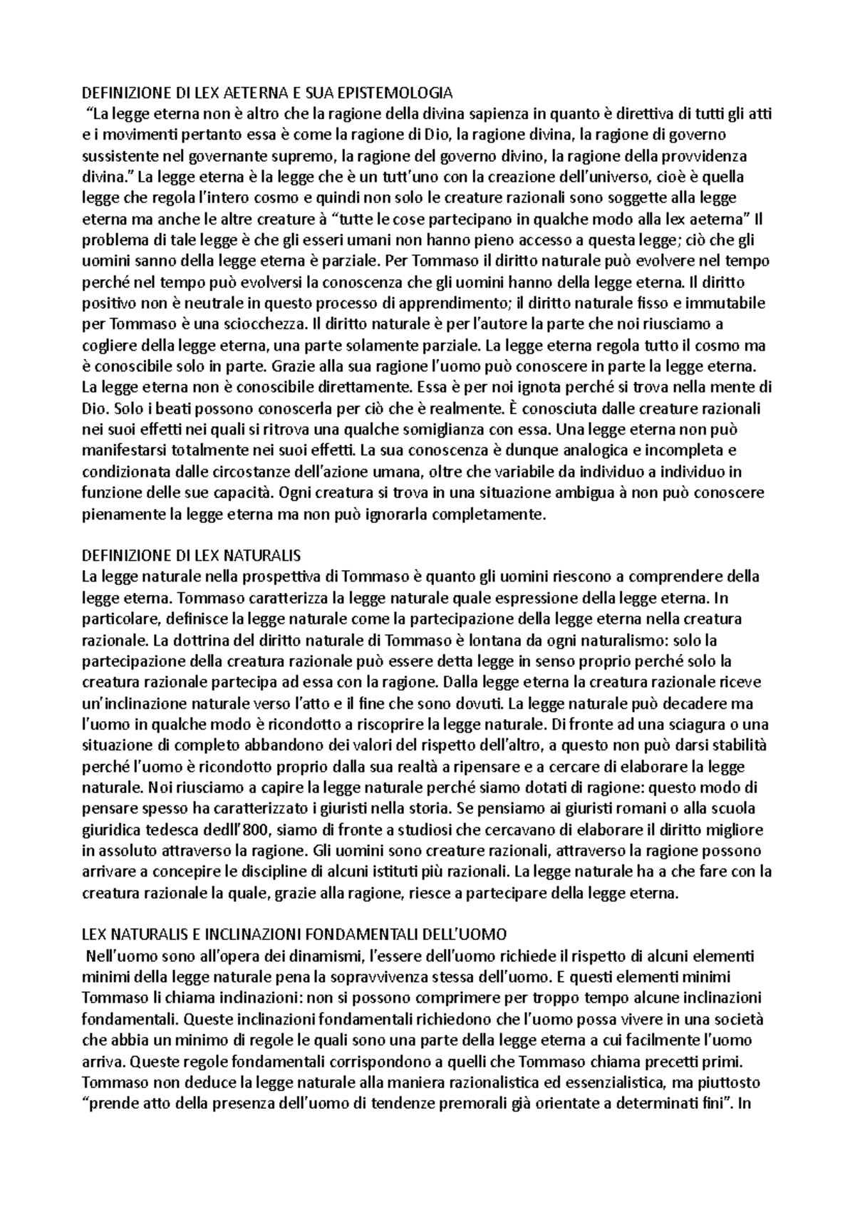 lex aeterna e lex naturalis - DEFINIZIONE DI LEX AETERNA E SUA ...