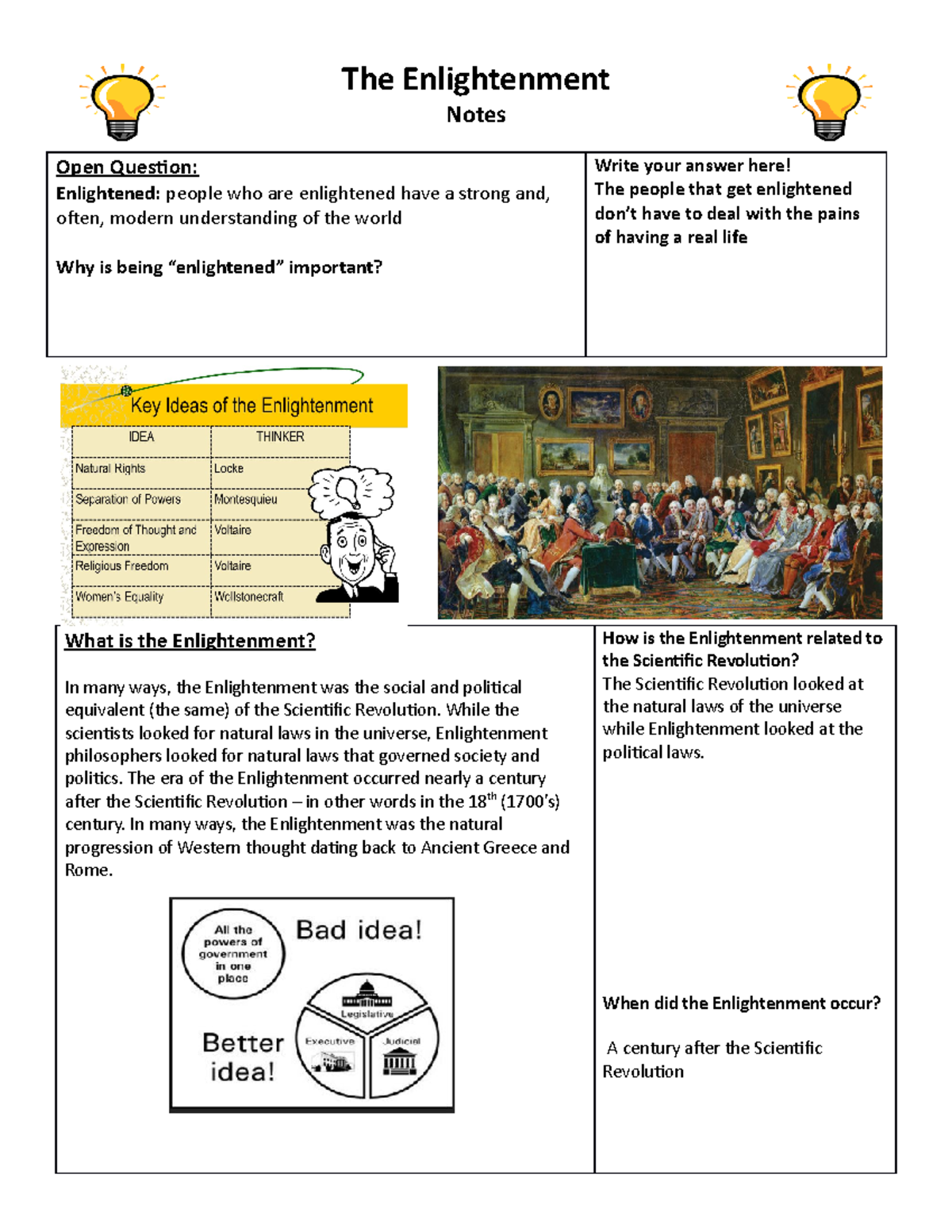Global 10 - Enlightenment - Notes - 2023 - The Enlightenment Notes Open ...