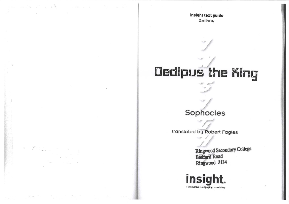Oedipus the King Insight Text Guide (ENG 101) - Studocu