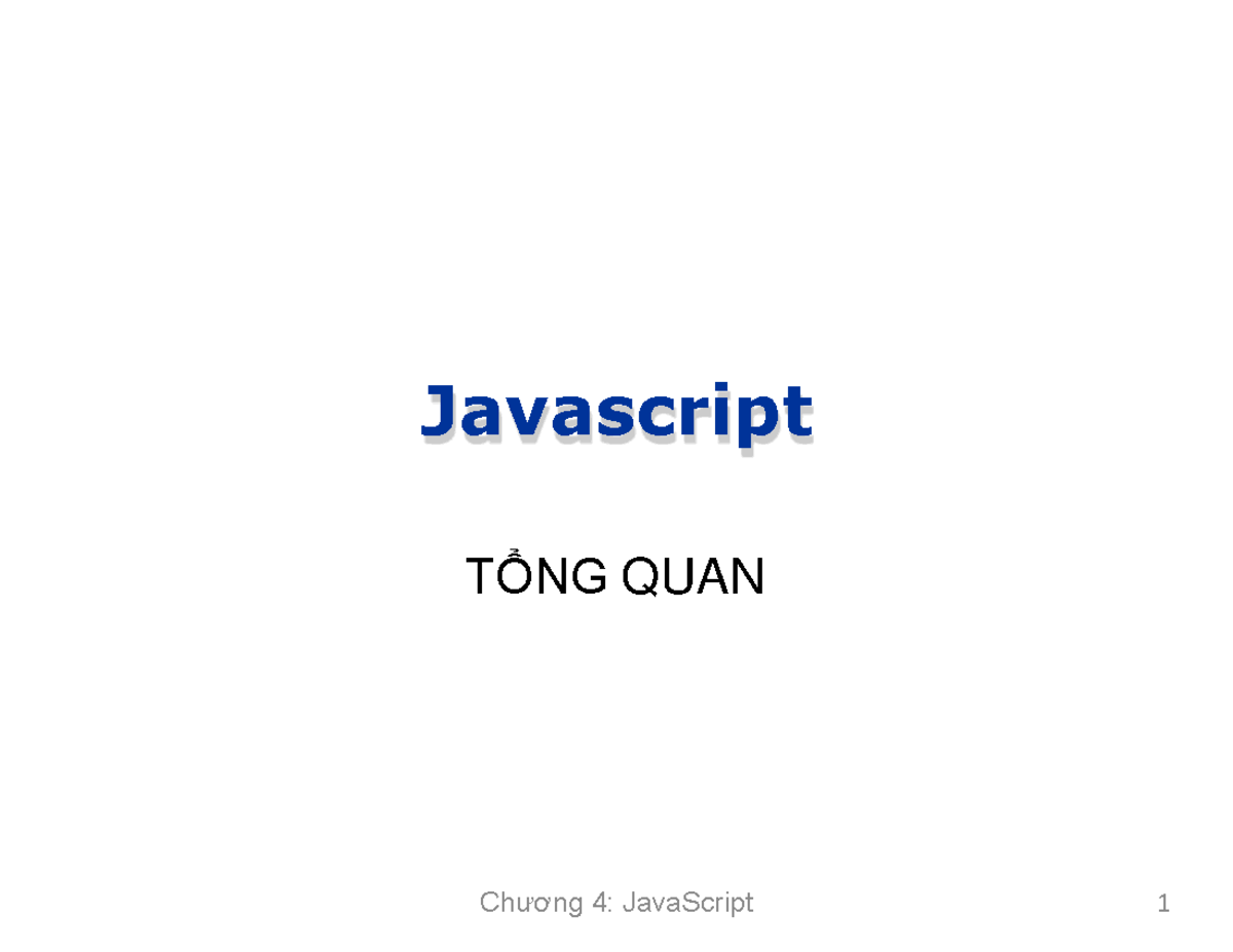 Tài liệu cơ bản về Javascript - JS Fundamentals Guide - Studocu