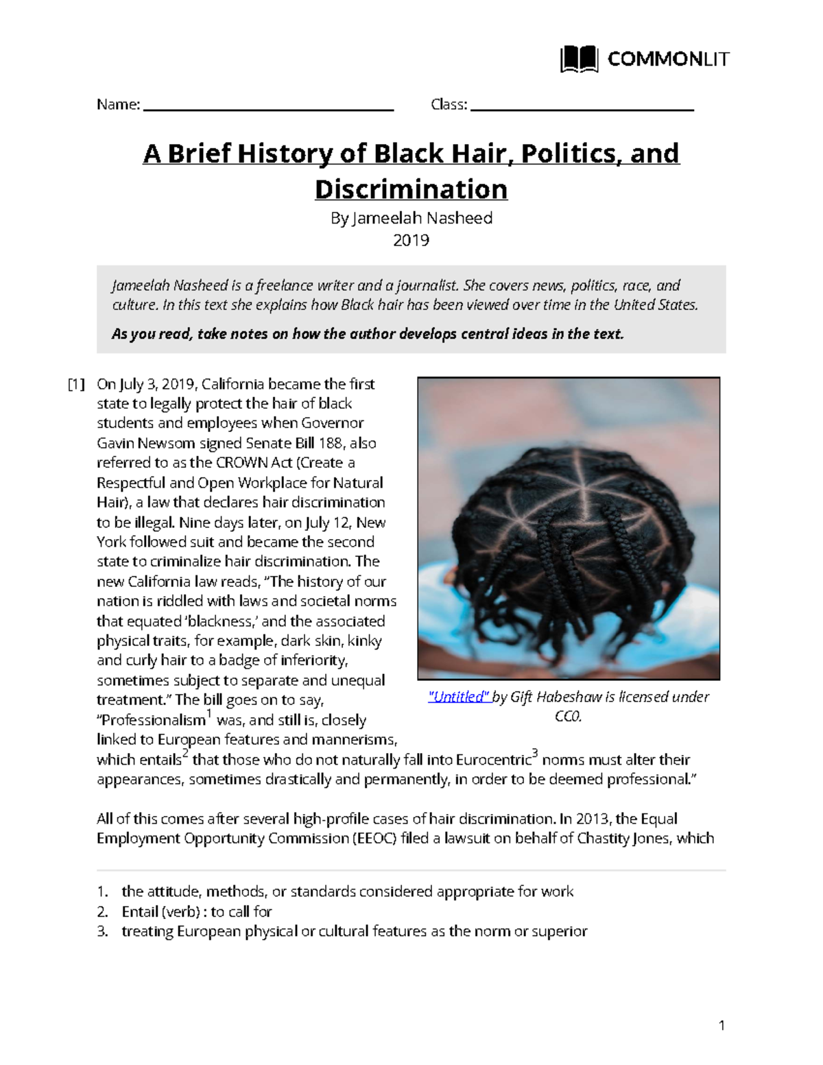 A Brief History of Black Hair Politics and Discrimination (2019) - Studocu