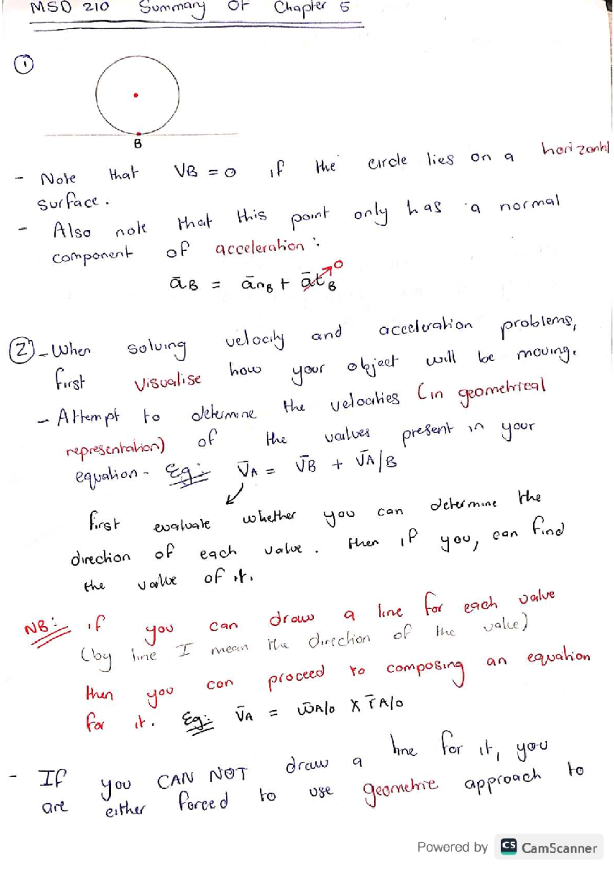 MSD 210 Chapter 5 Summary: Velocity and Acceleration Insights - Studocu