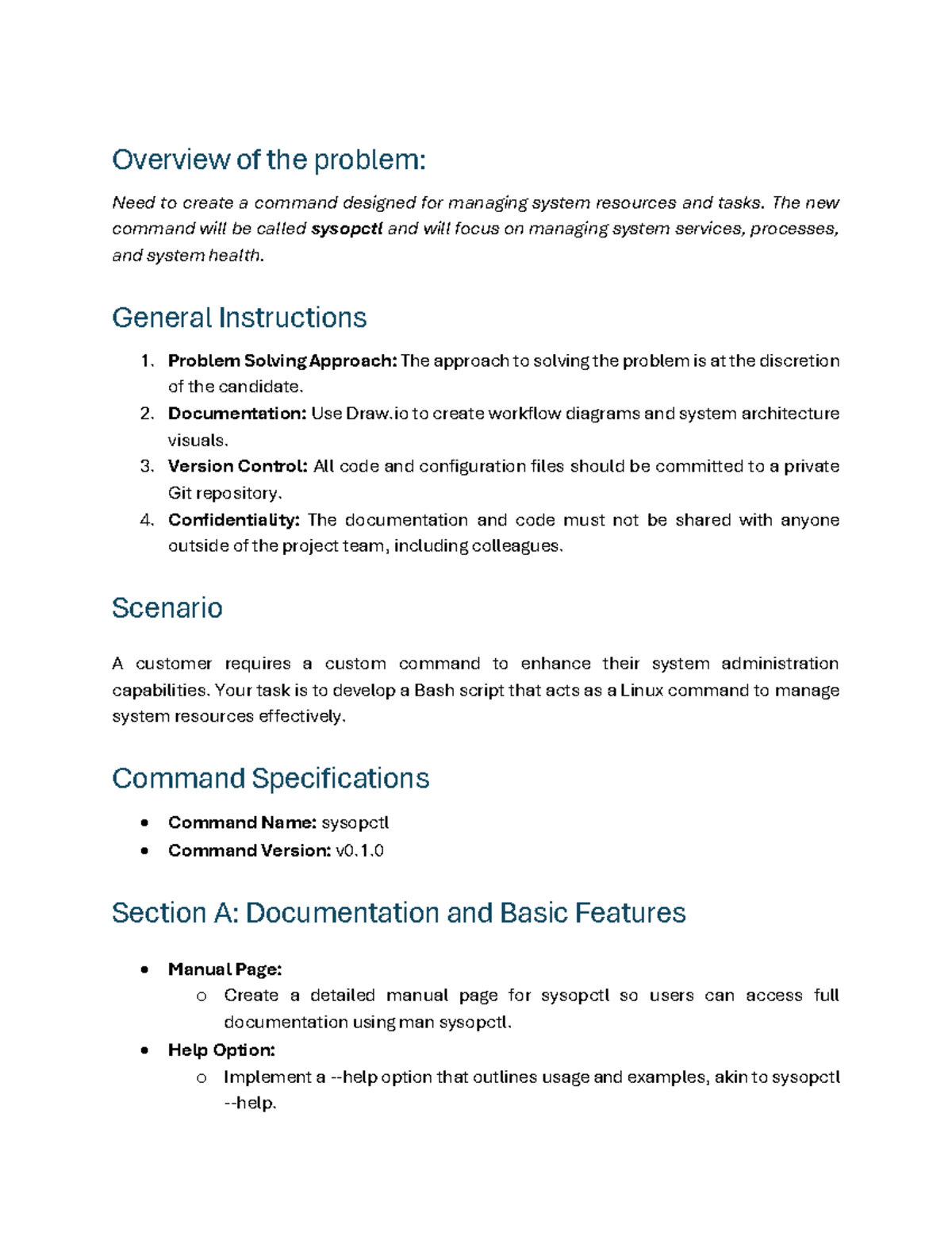 Linux Command Development: sysopctl for System Management Tasks - Studocu