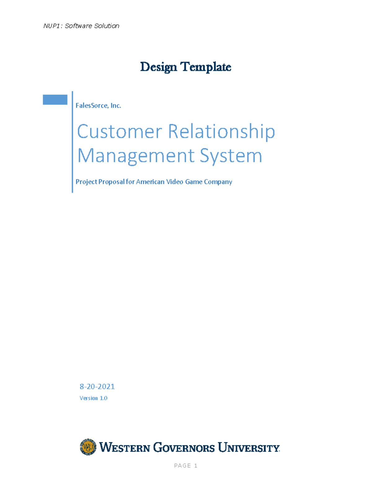 C188 AVGC CRM Proposal - Performance Assessment for C188 Software ...