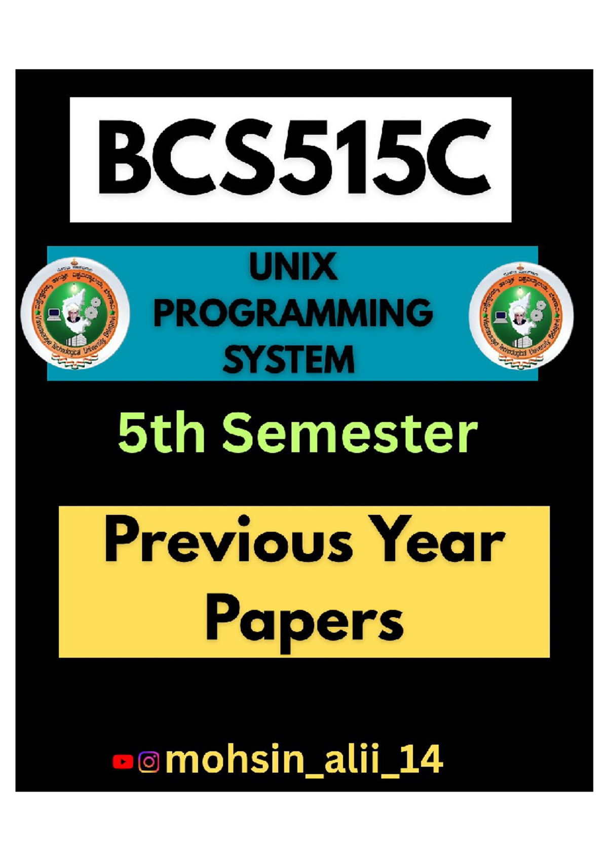 BCS515C - UNIX System Programming 5th Sem Previous Year Papers - Studocu