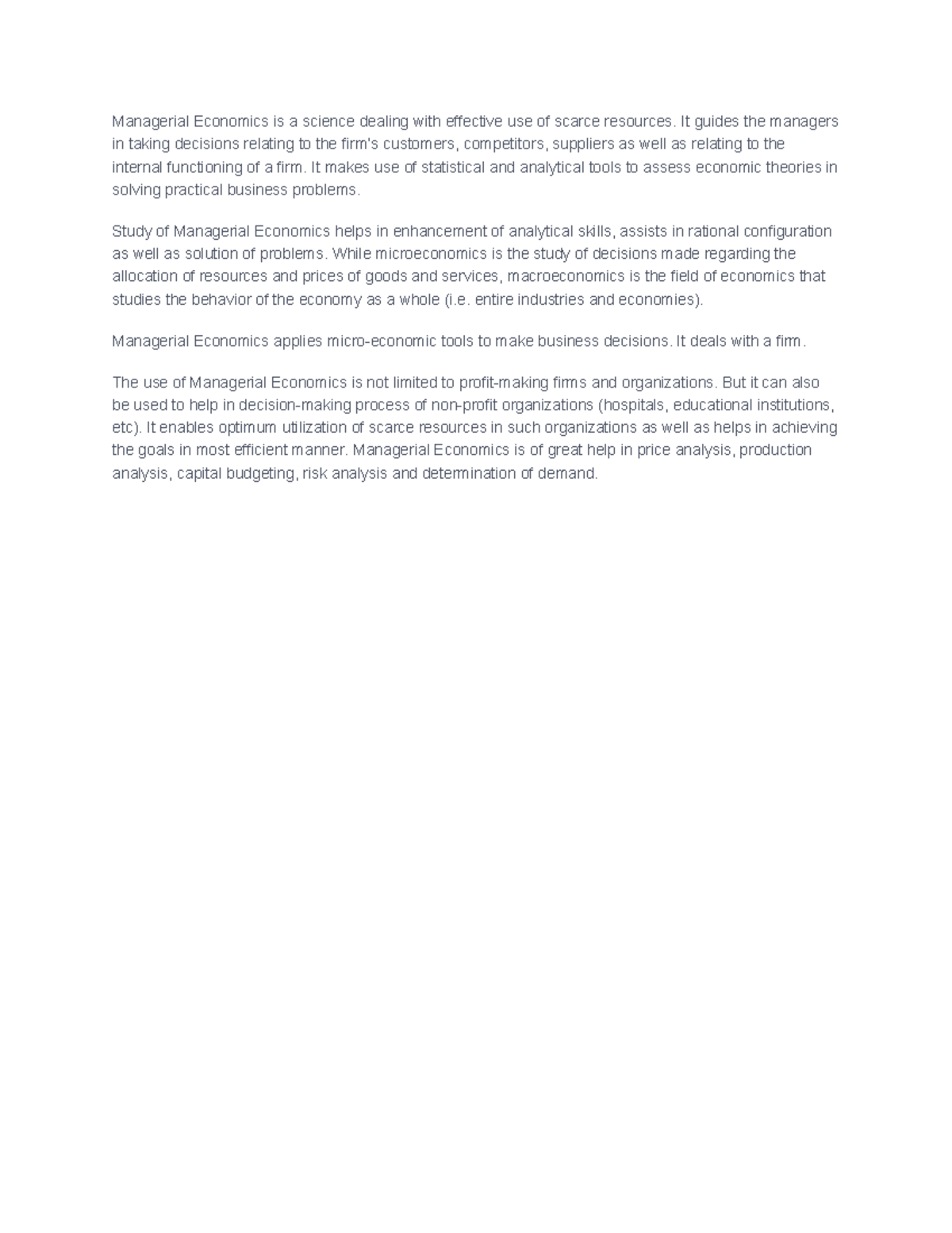 Managerial Economics: Effective Resource Use in Business Decisions ...
