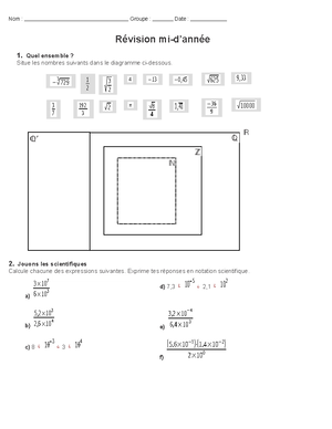 Examen pratique-Math sec 3 - Nom : Groupe : Révision de fin d’année ...