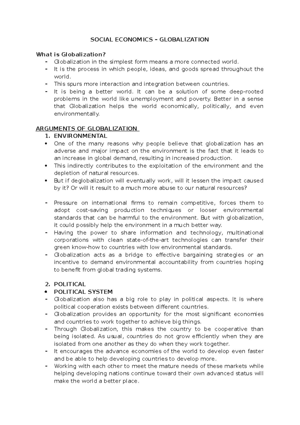 The Role of Globalization - SOCIAL ECONOMICS – GLOBALIZATION What is ...