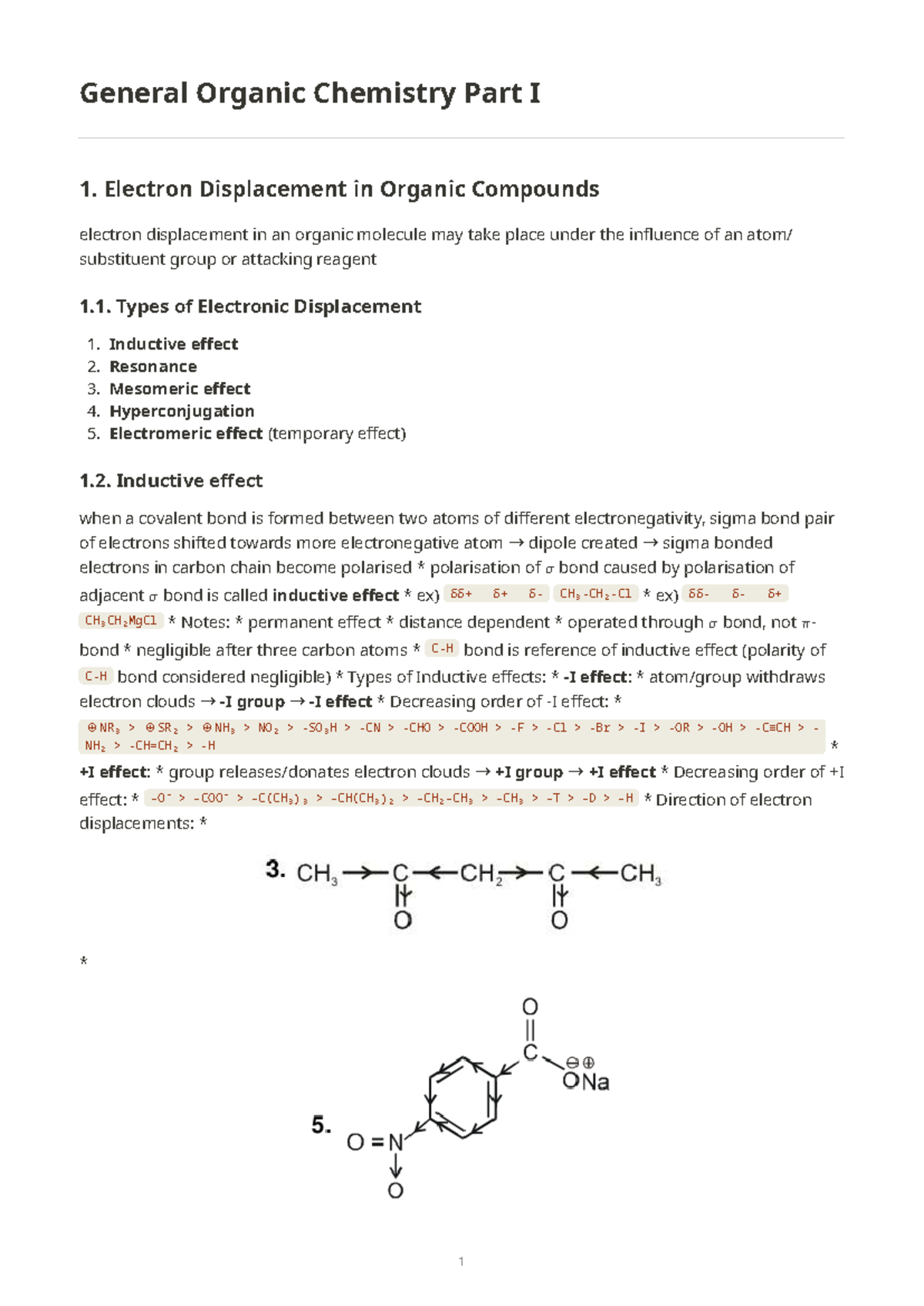 JEE Main General Organic Chemistry Part I: Electronic Effects Overview ...